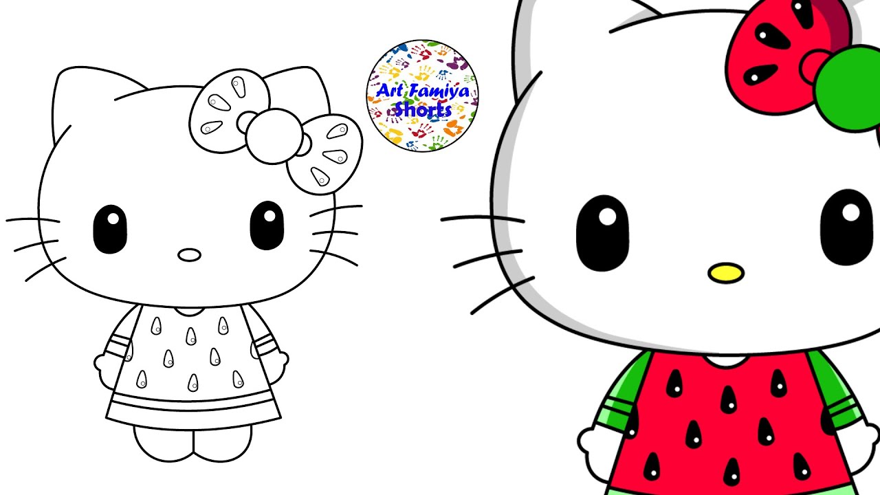 Sketch Watermelon Hello Kitty Sanrio Sketch Drawing Easy | Step by Step ...