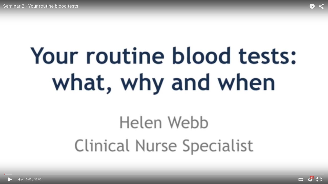 Seminar 2 Your routine blood tests - YouTube