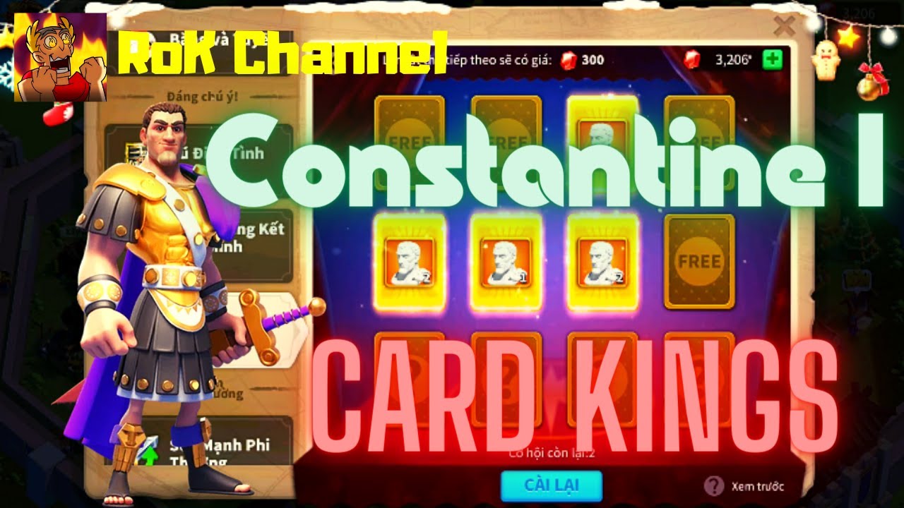 Card King Constantine I ( Commander MGE) Rise of Kingdoms - YouTube