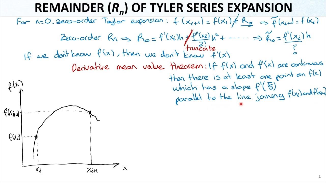 Numerical Methods Lec09 Ch04 Truncation Errors4 Remainder Term of Taylor Series - YouTube