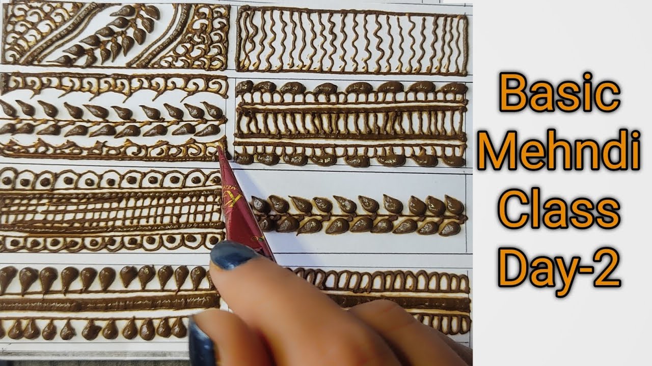 Basic Mehndi Class Day -2 || Mehndi Line || Mehndi Classes, Bridal ...