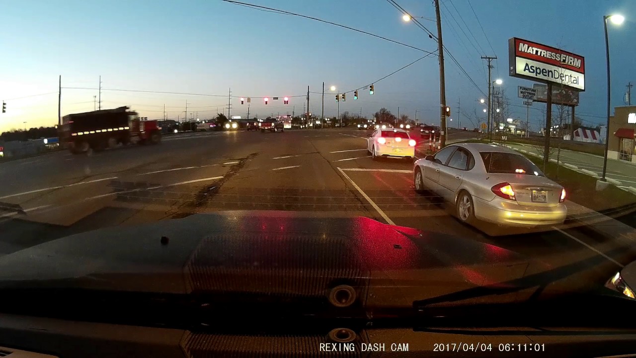 Rear ended at red light - YouTube