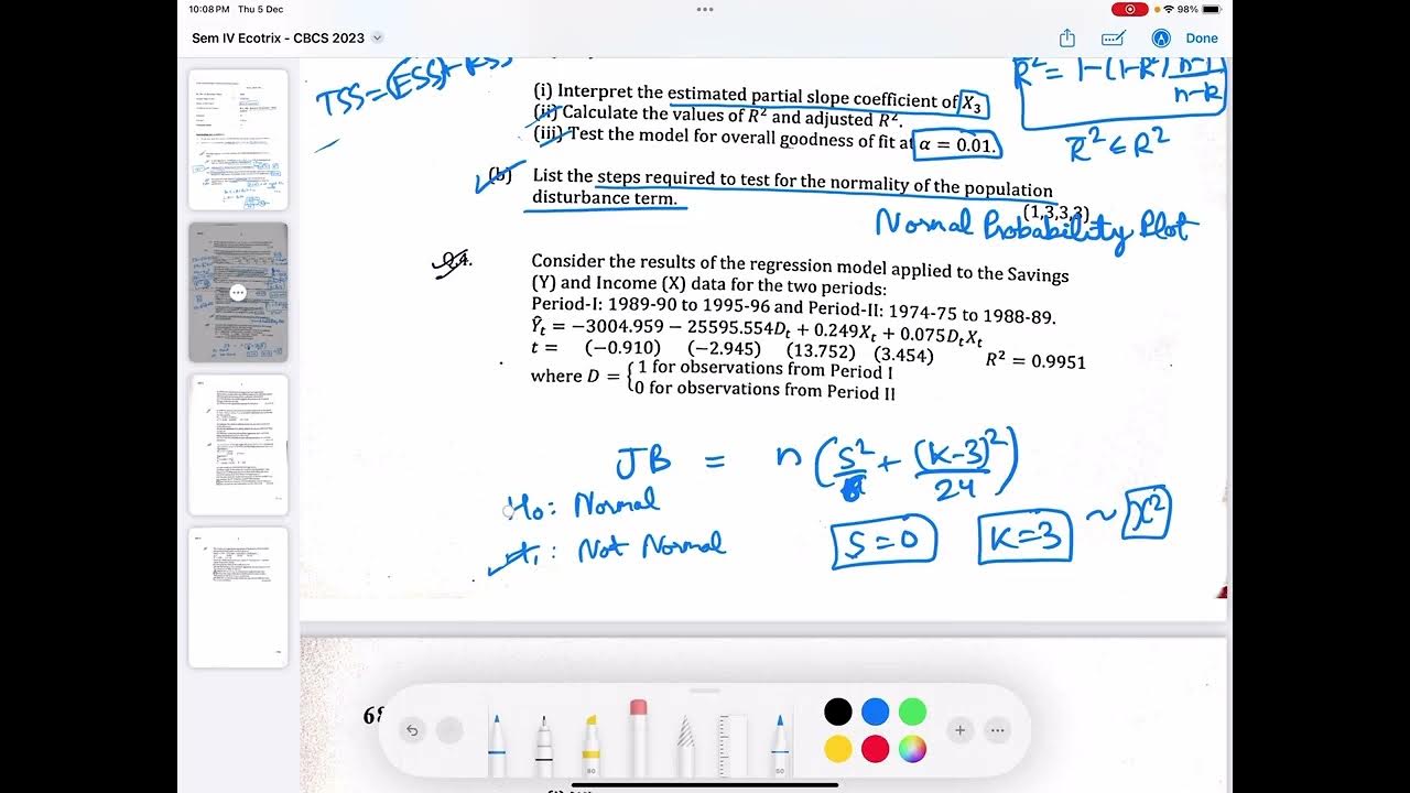 Basic Econometrics past year 2023 solutions - YouTube