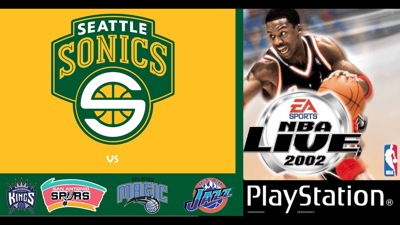 NBA Live 2002 (RETRO BASKET SEASON 1 #1) SEATTLE SUPERSONICS vs KINGS ...