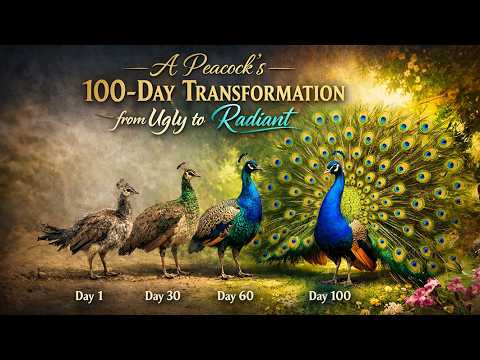 “A Peacock’s 100-Day Transformation from Ugly to Radiant”