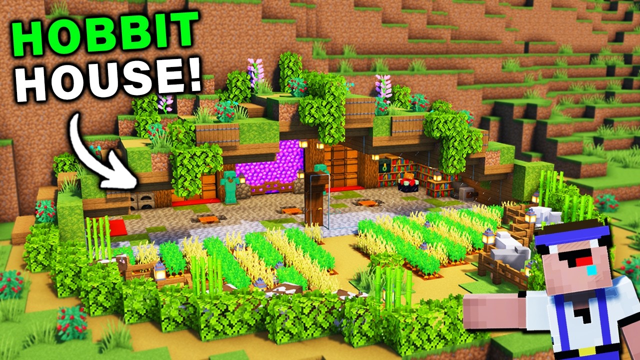 ⛏️ Minecraft : How to Build a HOBBIT House 🏡 [ Build Tutorial for ...