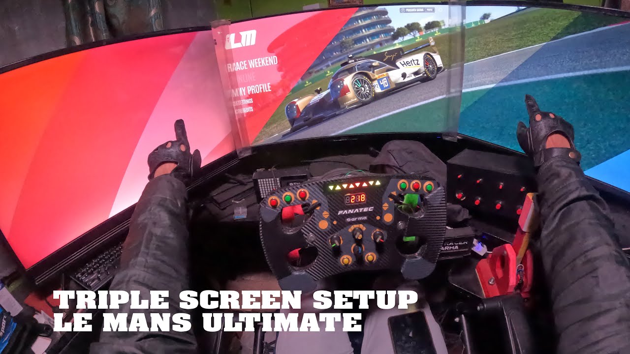 Triple screen setup for Le mans ultimate Sim Racing Game - YouTube
