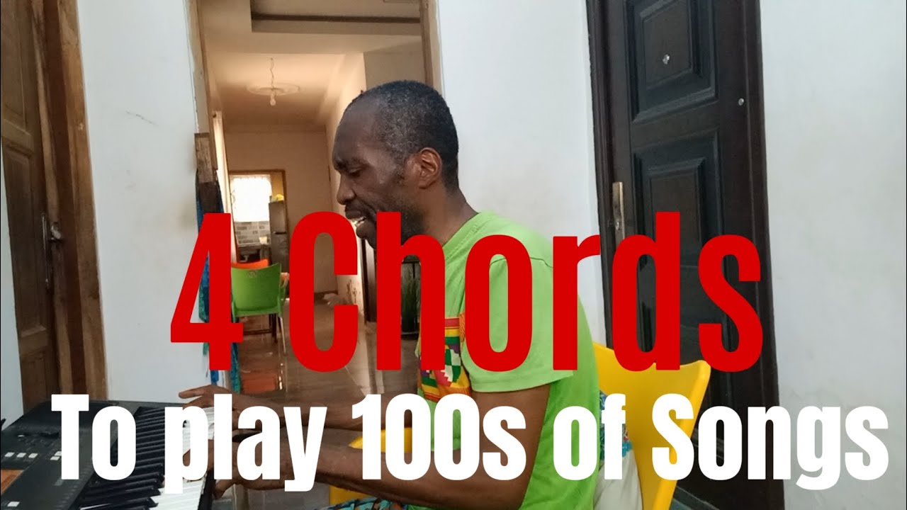 Four 4 Chords to play any song using Key C. Easy keyboard lessons for ...