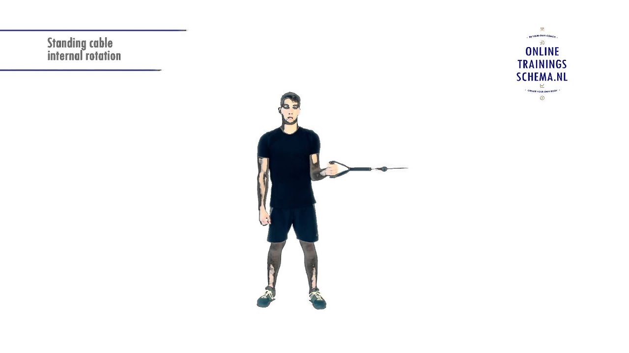 Standing cable internal rotation - Onlinetrainingsschema - YouTube