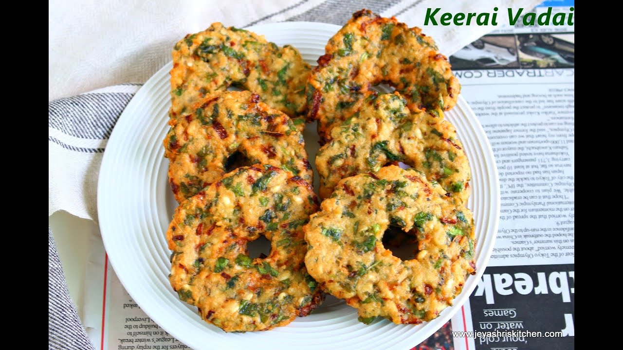 Keerai vadai recipe, கீரை வடை - Tea Kadai style Keerai vadai - Moru ...