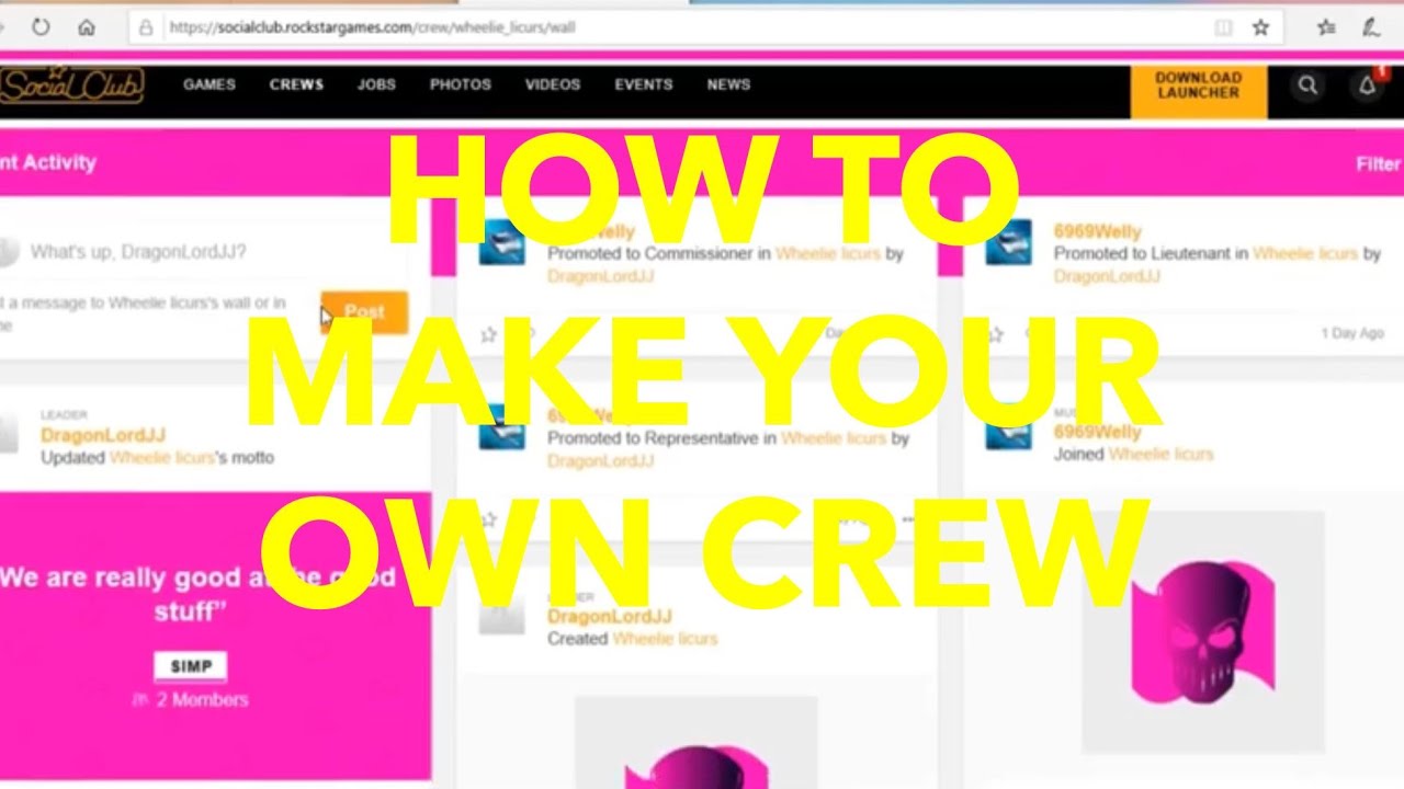 How to make a crew gta 5 - YouTube