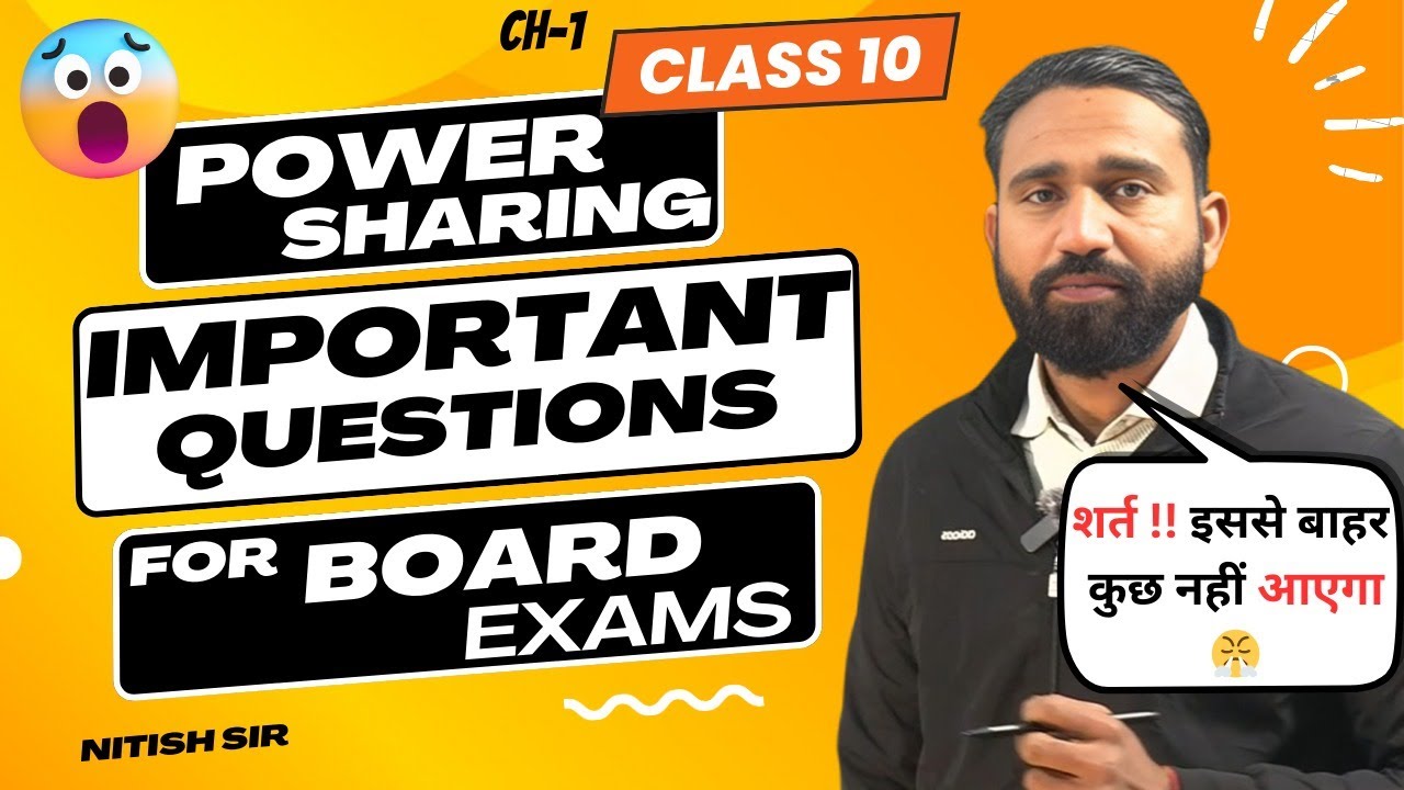 Class 10 Civics Chapter 1 - Power Sharing | Important Board Exam ...