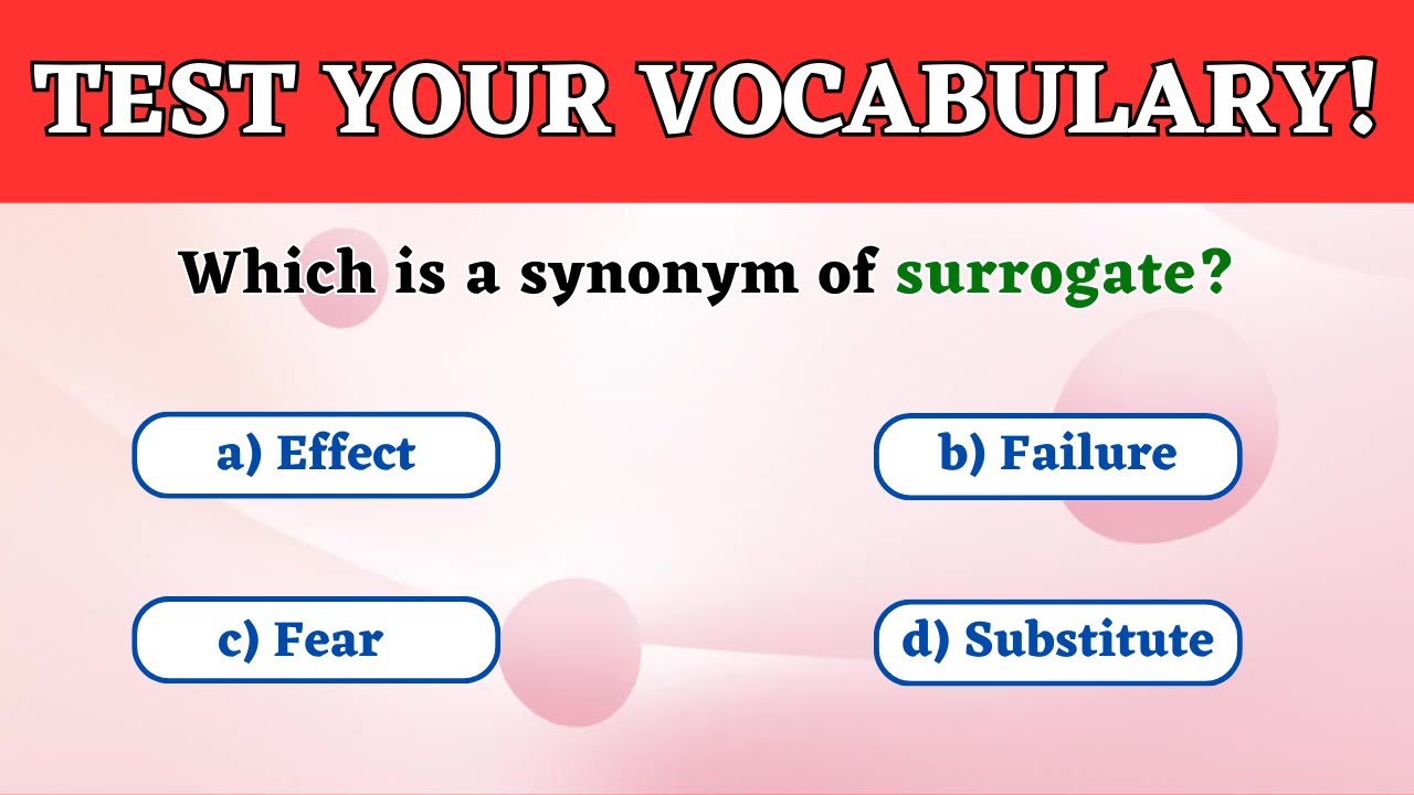 How Strong Is Your Vocabulary? | Vocabulary Quiz | SSC | CGL | English ...