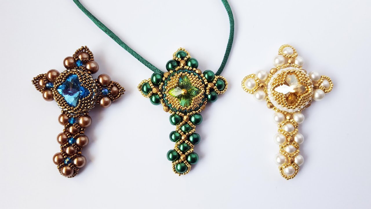 Sono tornata! Creazioni del momento! Croci con perline e orecchini in wire - YouTube