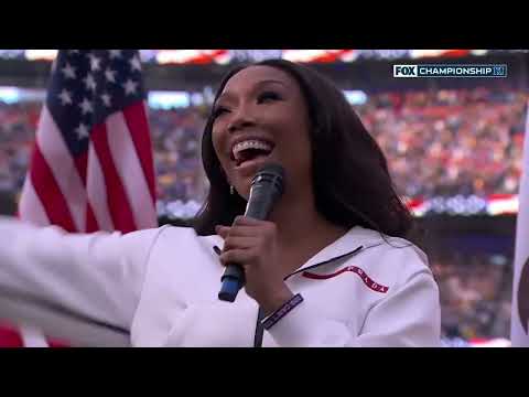 2022 Brandy Norwood Sings USA National Anthem At NFL Championship Game, LA