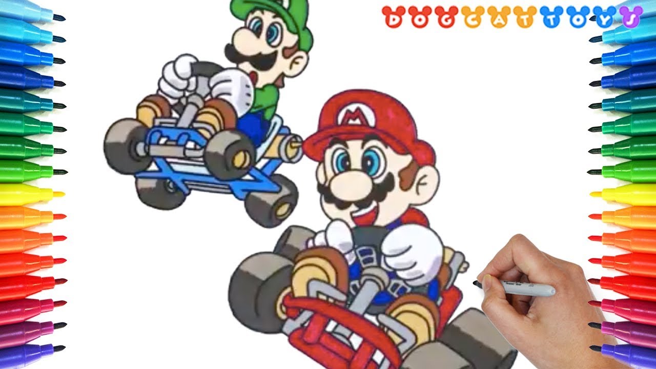 How to Draw Super Mariokart #138 | Drawing Coloring Pages Kids Videos ...
