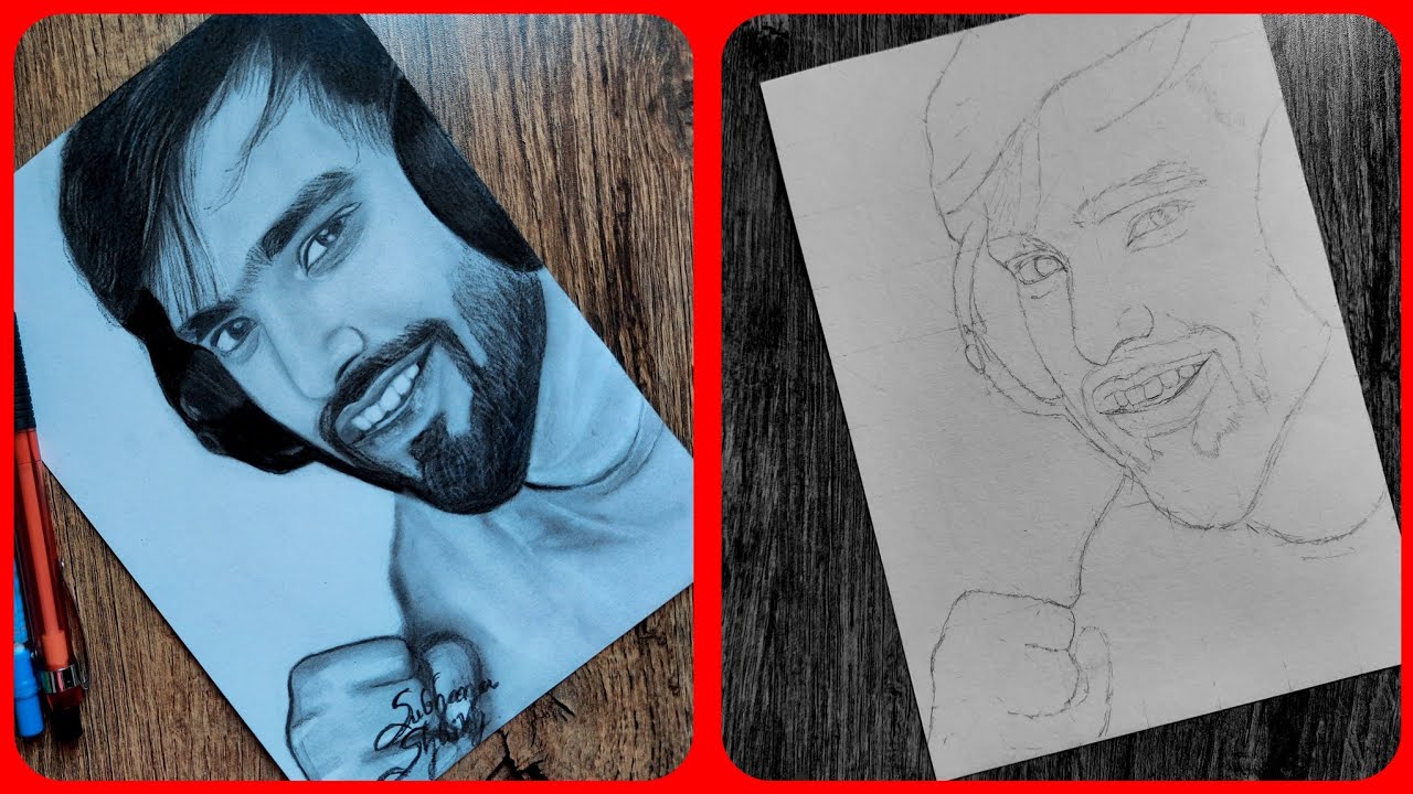 Outline drawing of techno gamerz x ujjwal #technogamer - YouTube