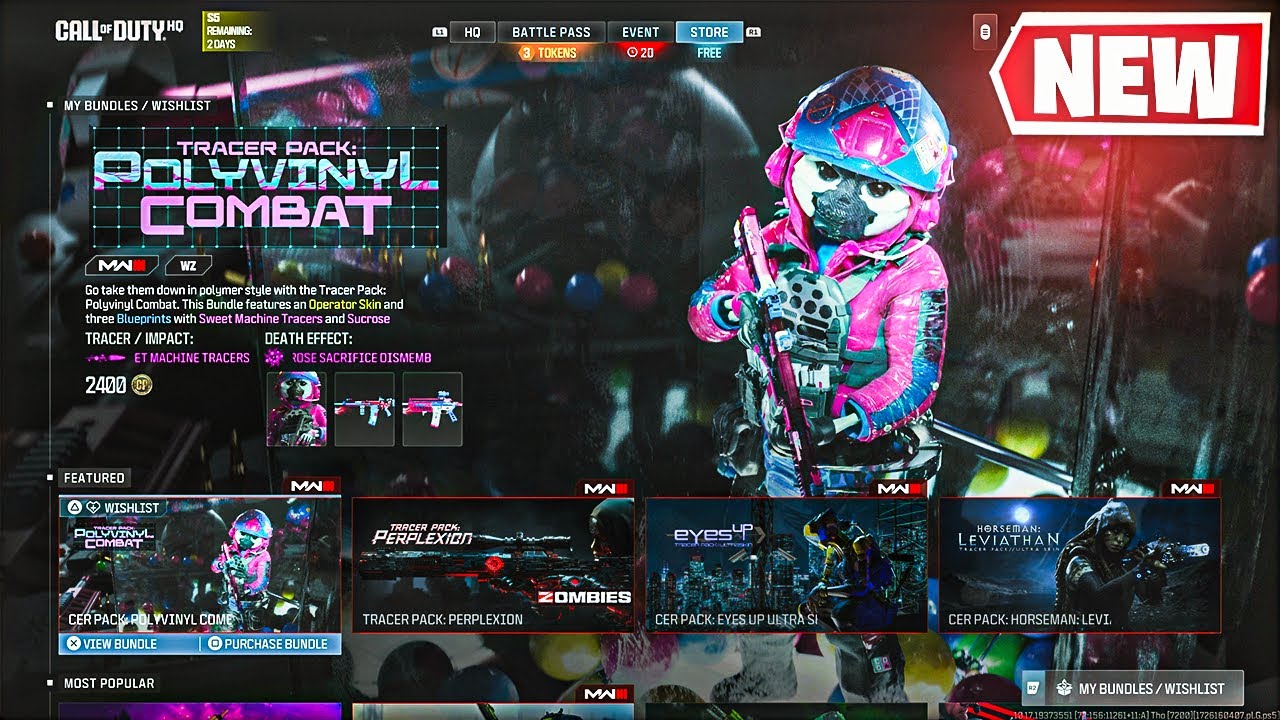 "TRACER PACK: POLYVINYL COMBAT" BUNDLE + FREE GIFT PACK RELEASED IN MW3 ...
