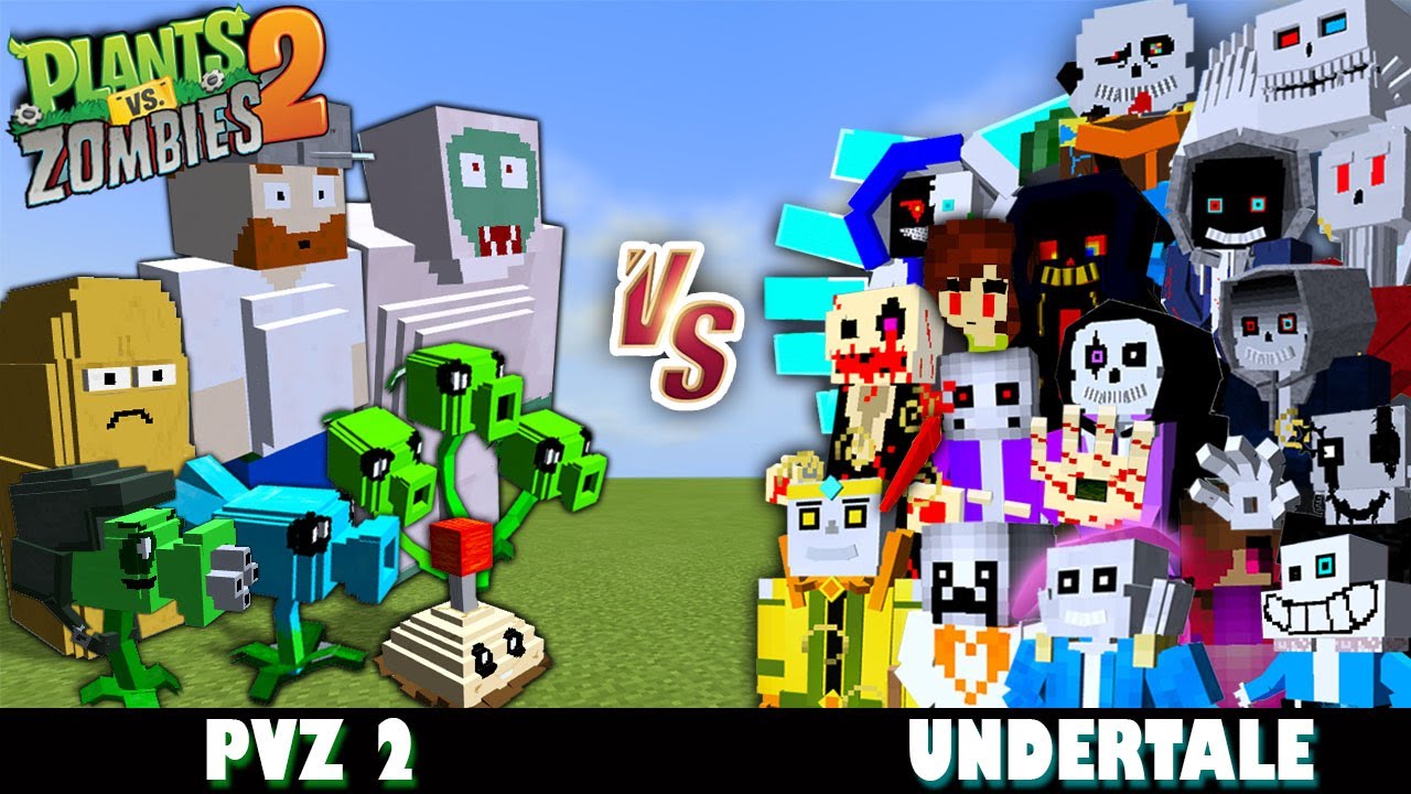 PVZ 2 vs. Undertale Gang | Minecraft (COOLEST BATTLE I'VE MADE!) - YouTube