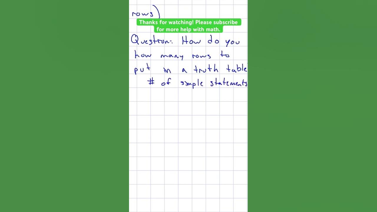 How many rows does a truth table need? - YouTube