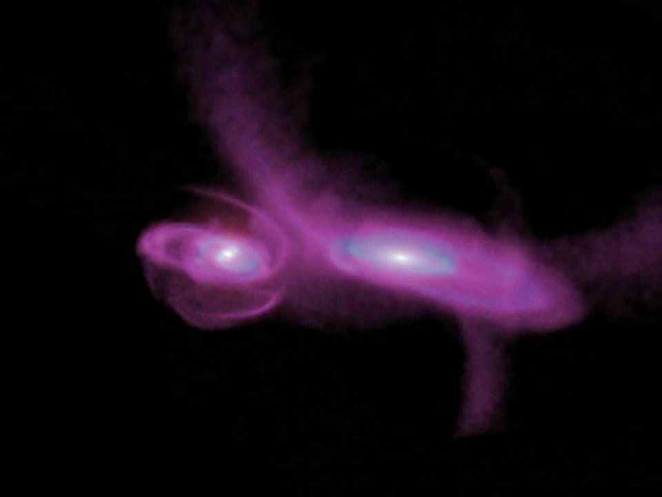 Galaxy Merger Simulation - Stellar View [720p] - YouTube