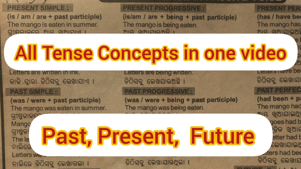 Tense all concepts in one video | past, present tense and future time ...
