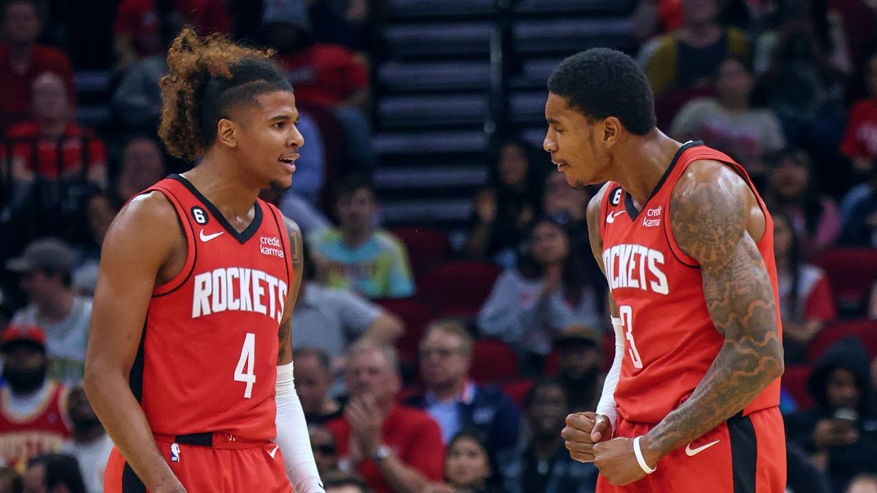 Josh Okogie Snatch Blocks A 3 Then Poster! Rockets Upset Suns! 2022-23 ...