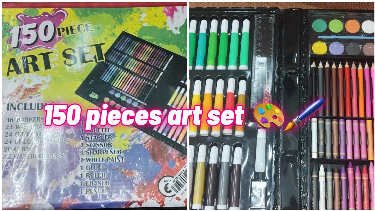 150 pieces art set 🎨🖌️ Unboxing | @HumairaKashaf__ - YouTube
