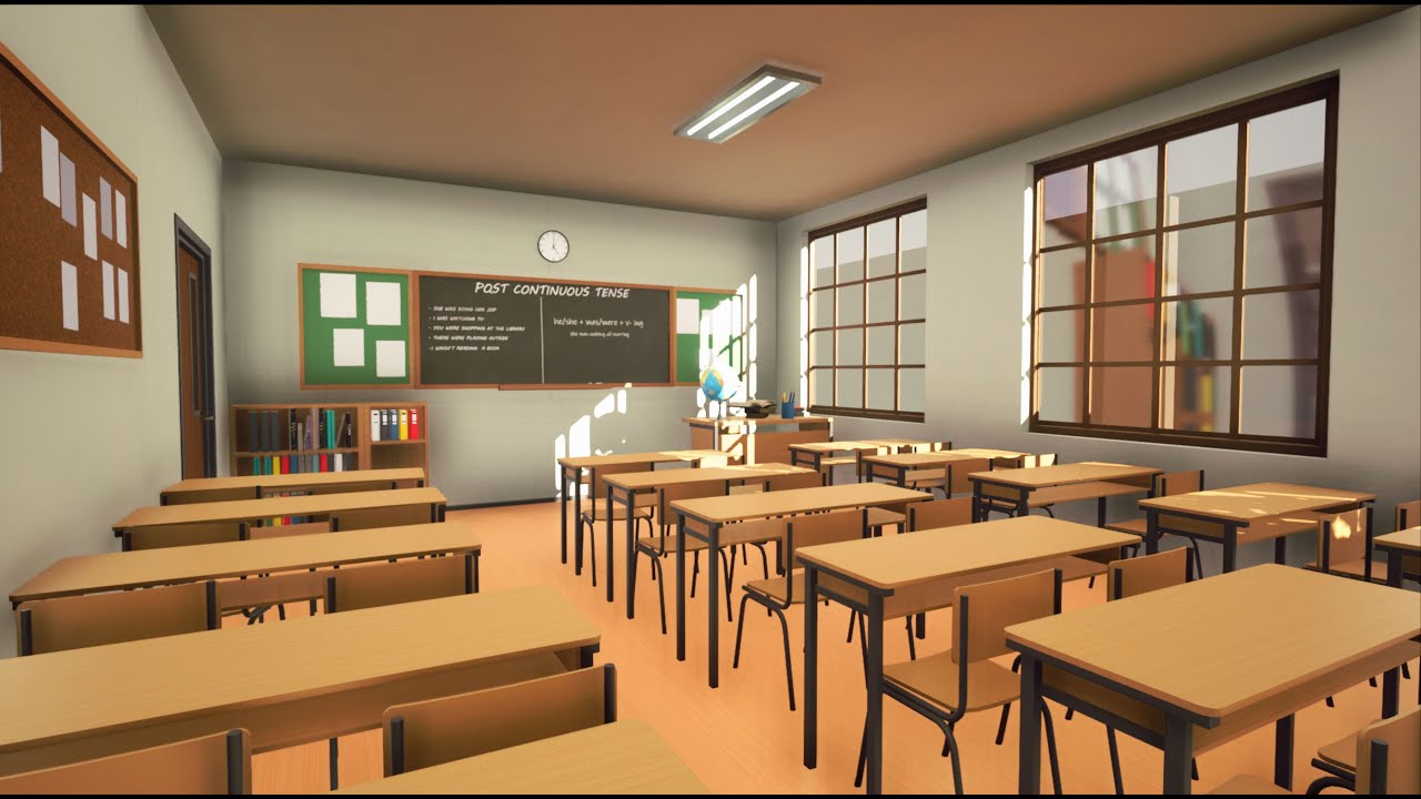 school (interior and exterior) unreal engine - YouTube