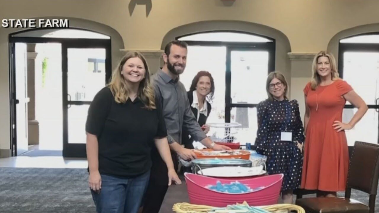 State Farm agents put together hygiene kits for homeless veterans - YouTube