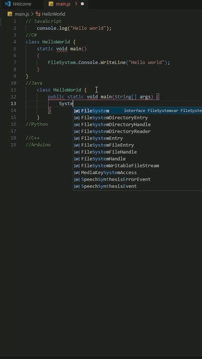 Hello world em várias linguagens de programação #java #c++ #arduino # ...