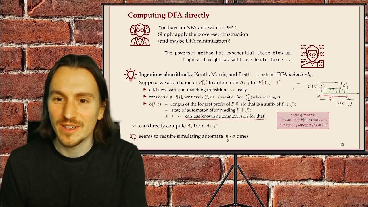 COMP526 4-4 §4.3 Constructing string matching DFAs - YouTube