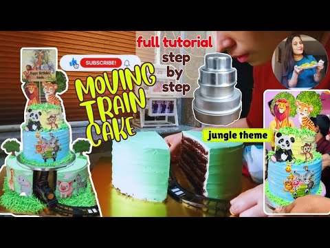 jungle theme moving cake| how to make 4 kg 3 tier cake tutorial in ...