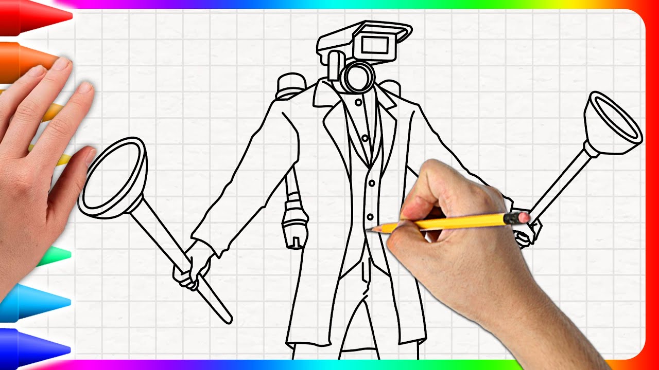How to Draw Titan Cameraman Plunger Skibidi Toilet - YouTube