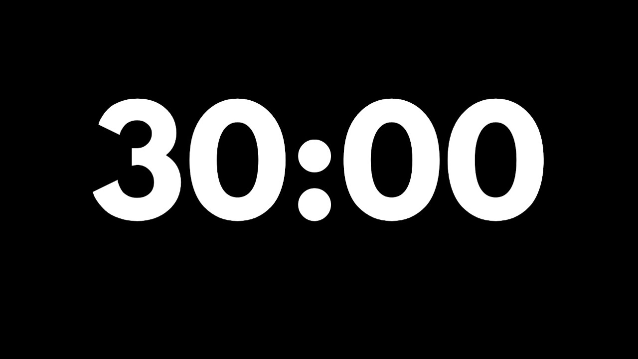 30 Minute Countdown Timer | Full Screen & Silent - YouTube