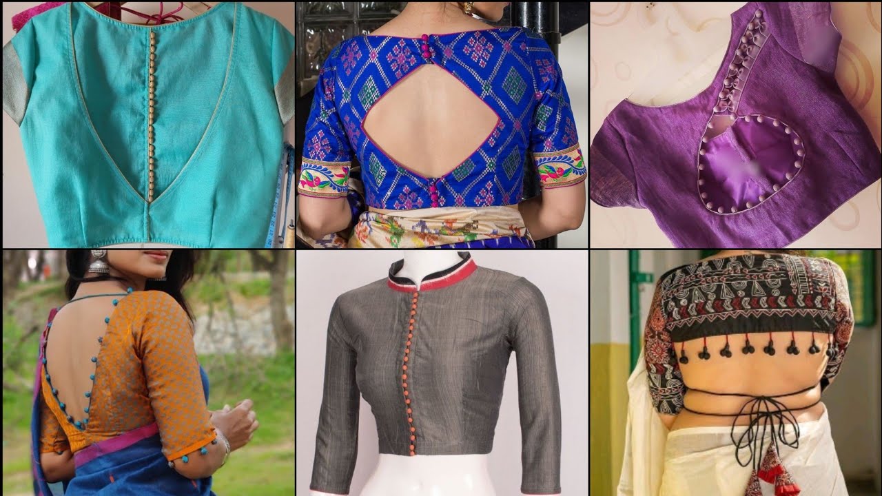Potli Button Neck Design Thermocol Balls Neck Design Blouse Back Neck ...
