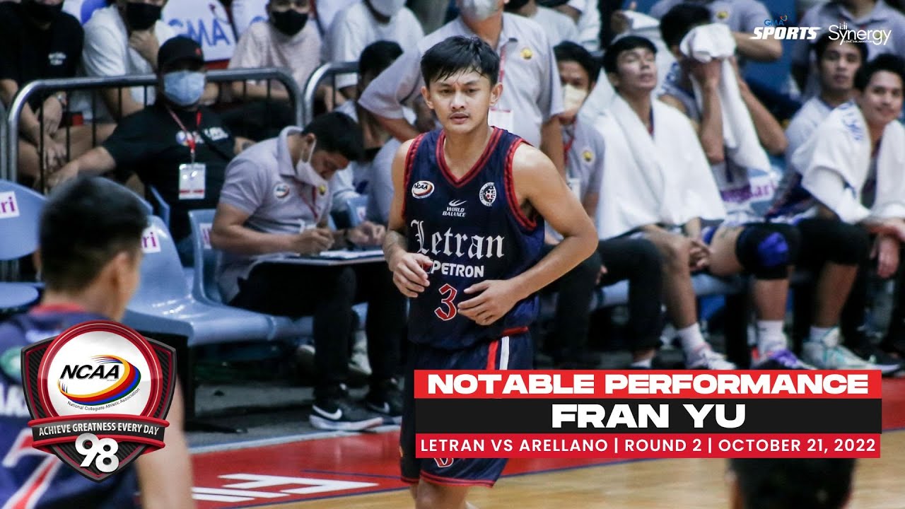 NCAA Season 98 | Notable Performance: Fran Yu (Letran vs Arellano ...