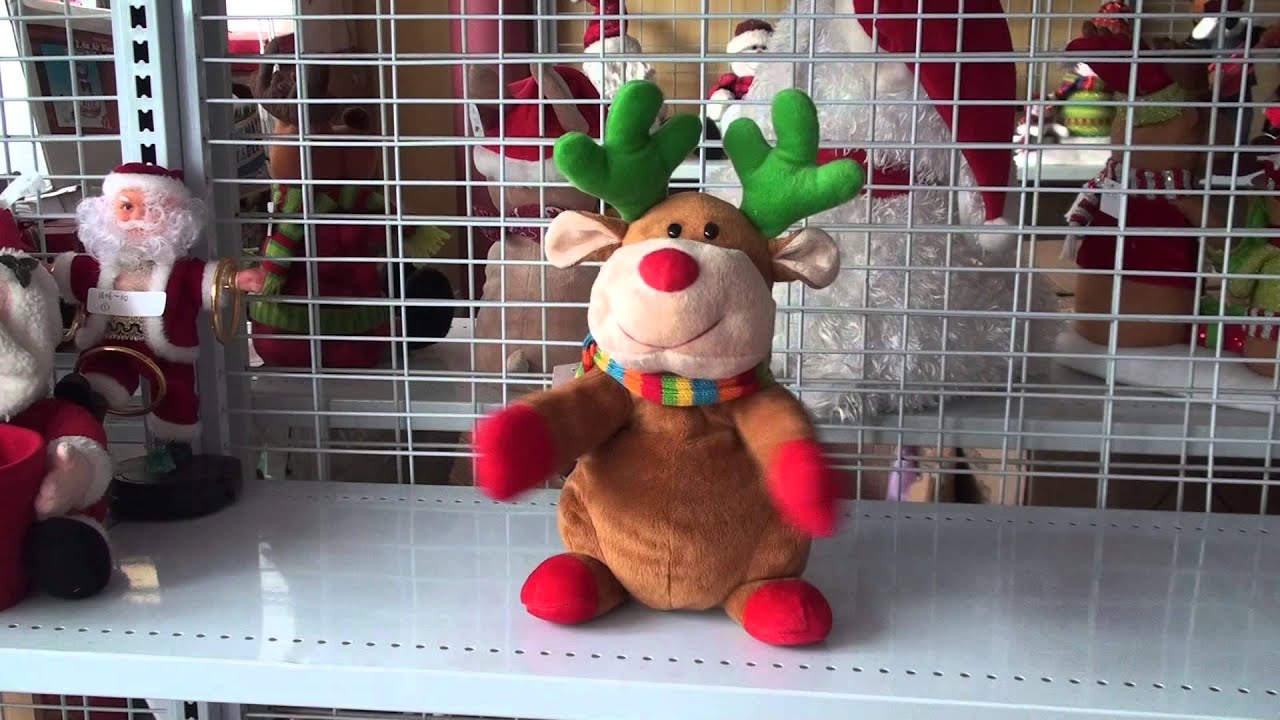 Christmas Ornament Toy Display: Reindeer Singing Dancing Clapping Hands ...