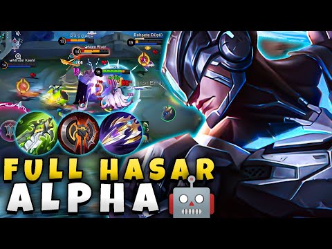 🤖 FULL HASAR ALPHA! TANK FALAN DİNLEMEDEN HERKESİ HARİTADAN SİLDİM! - Mobile Legends