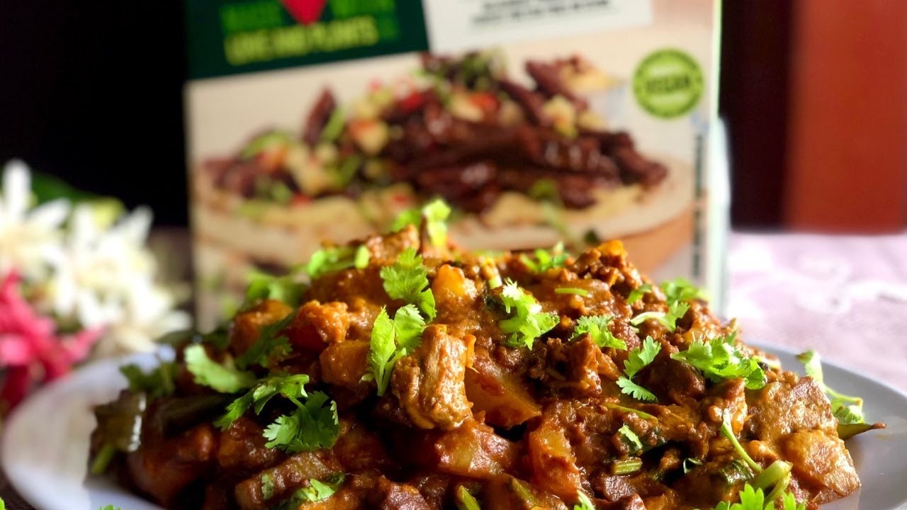 VEGE MUTTON DRY ROAST | VEGE MUTTON SPICY DRY CURRY | VEGAN RECIPE ...