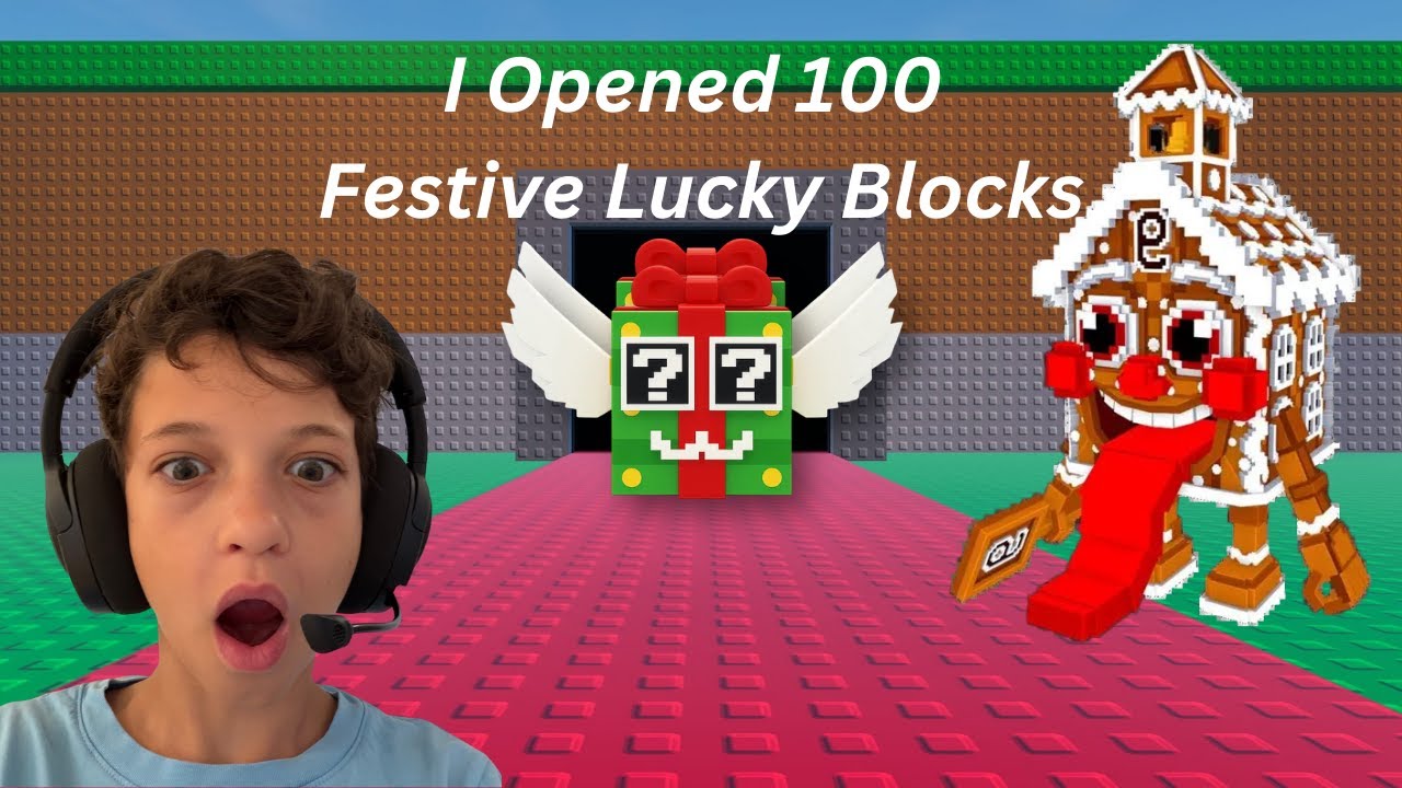 We Opened 100 Festive Lucky Blocks - YouTube