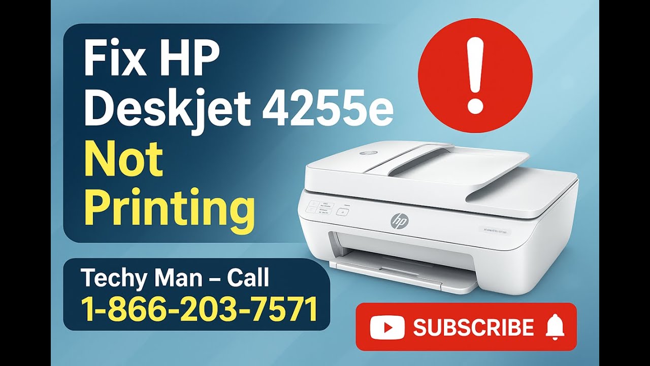 How to Fix HP Deskjet 4255e Not Printing | Techy Man Support - YouTube