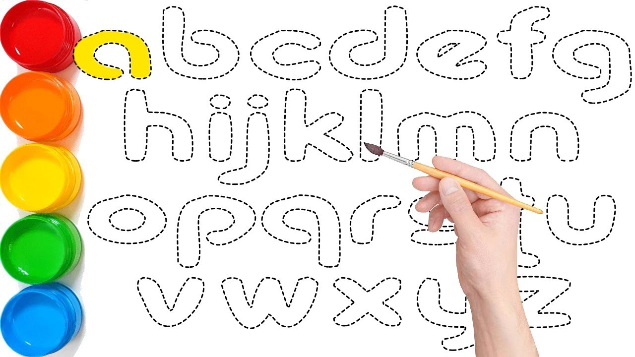 Draw Small Letters Alphabet A to Z for Kids // Easy Drawing & Painting ...