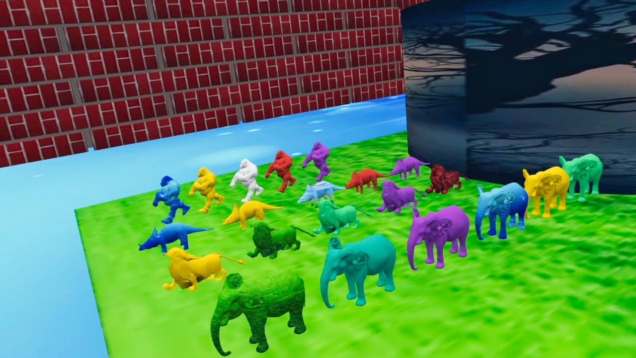 Enimal paint Gorilla Tiger Elephant Suvar | cartoons for kids | animals ...
