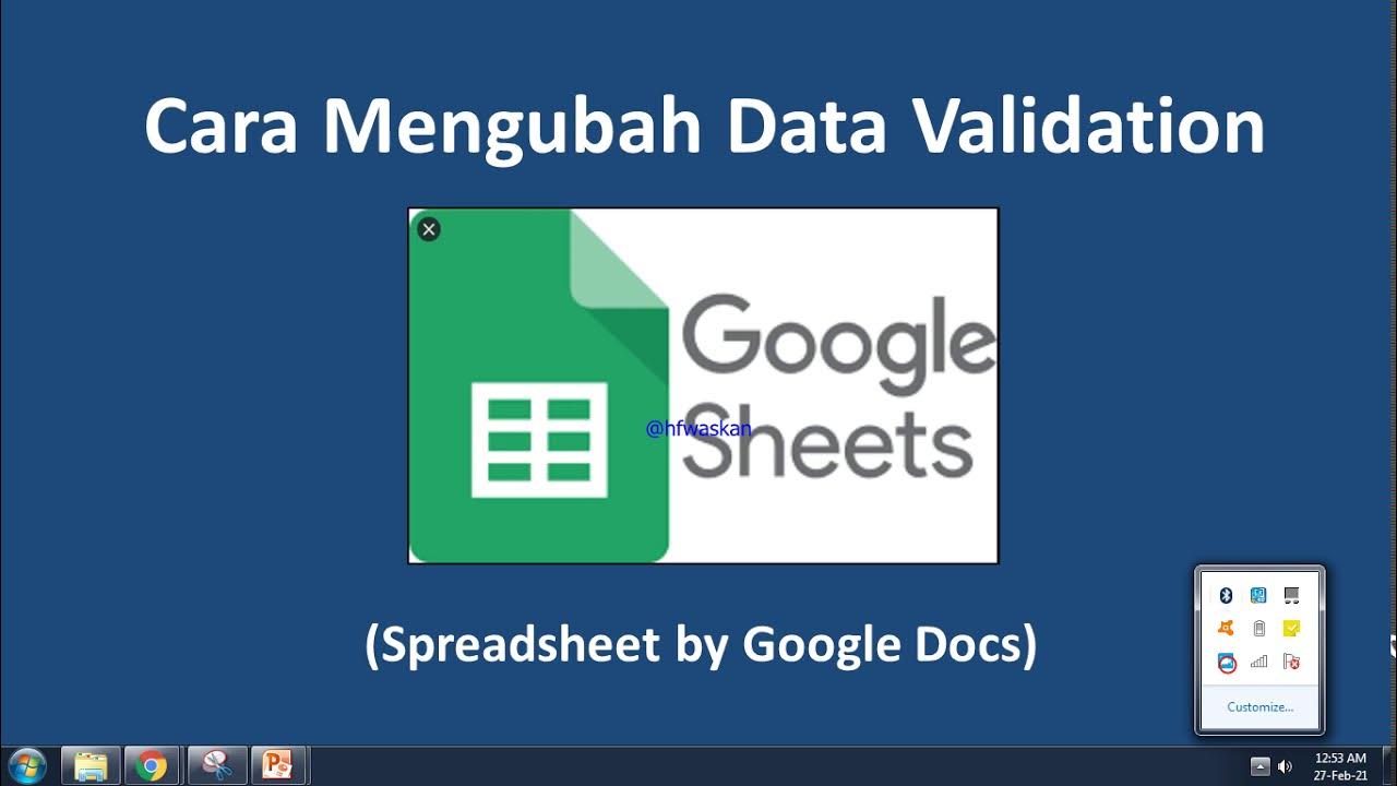 Cara Mengubah Validasi Data (Data Validation) di Google Sheets - YouTube