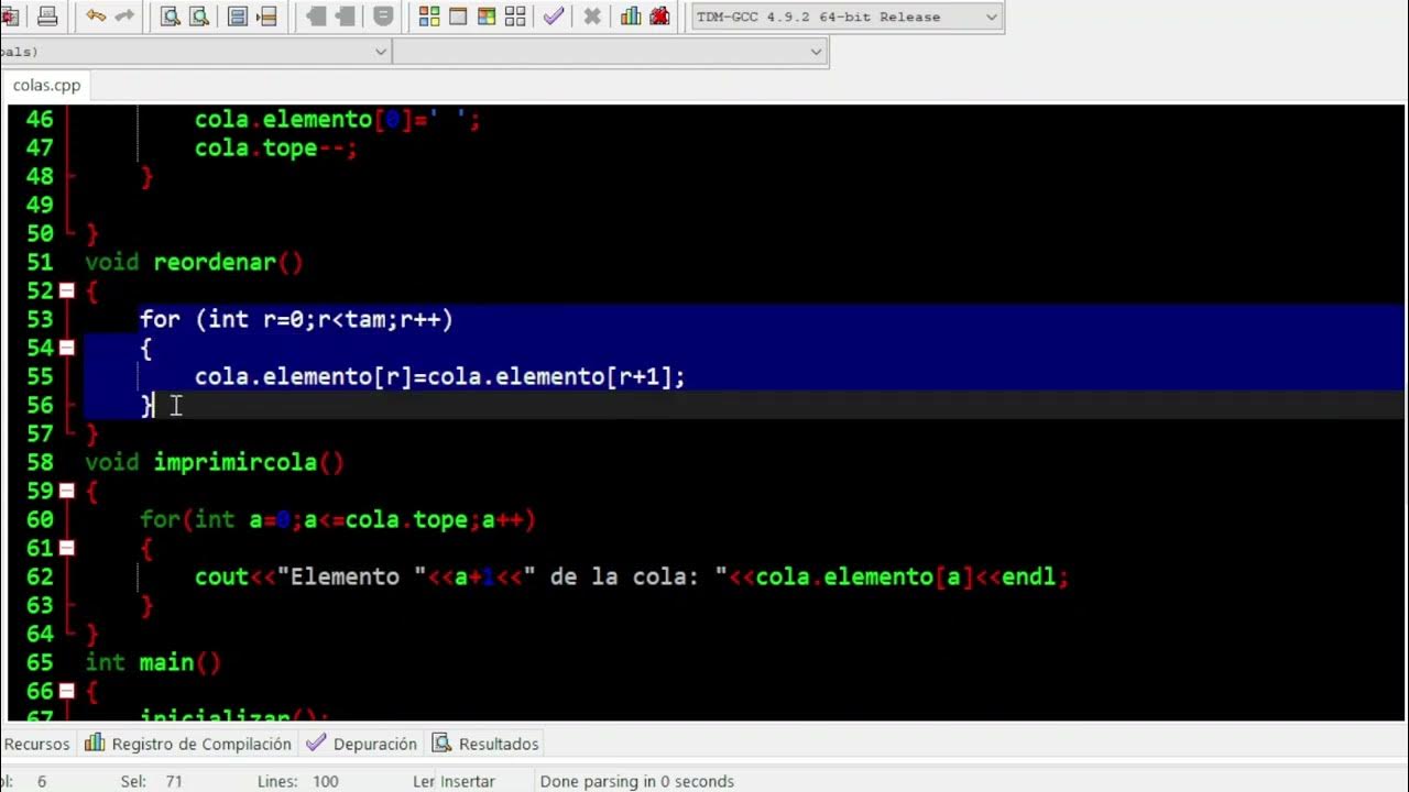 Cola estática en C++ - YouTube