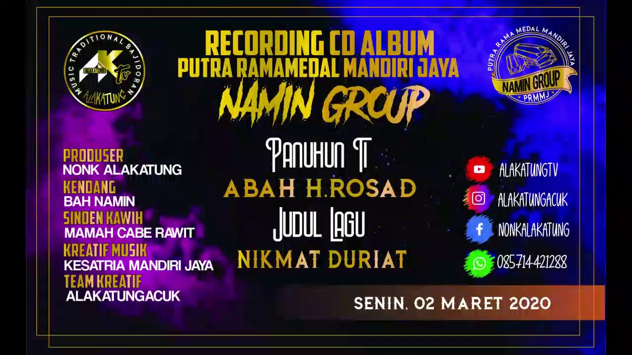 NIKMAT DURIAT | ALBUM TERBARU NAMIN GROUP 2020 SINDEN MA.ABE - YouTube