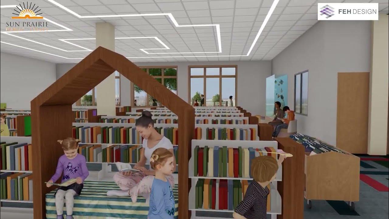 Sun Prairie Public Library Video Walk-through for Expansion Project - YouTube