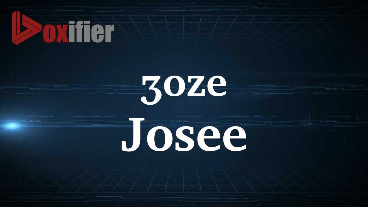 How to Pronunce Josee in French - Voxifier.com - YouTube