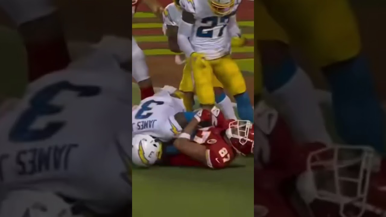 Derwin James body slams Travis Kelce - YouTube